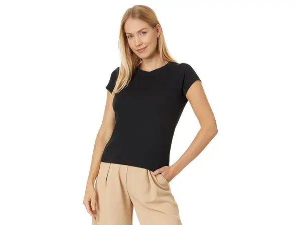 Madewell Supima Ribbed Cotton Blend T-shirt - Black