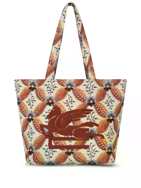 Etro Floralia-print Jacquard Tote Bag - Neutrals