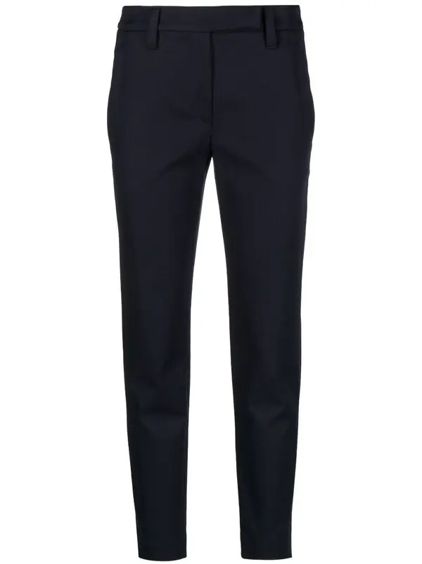 Brunello Cucinelli Cropped Stretch-cotton Tailored Trousers