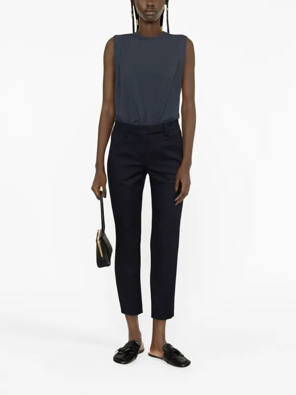 Brunello Cucinelli Cropped Stretch-cotton Tailored Trousers
