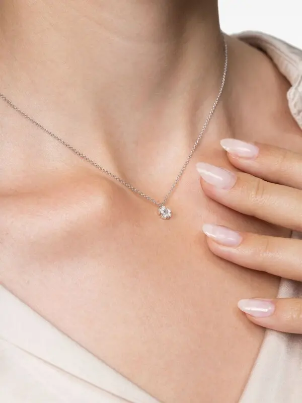VEYNOU 14kt White Gold Diamond Lily Necklace