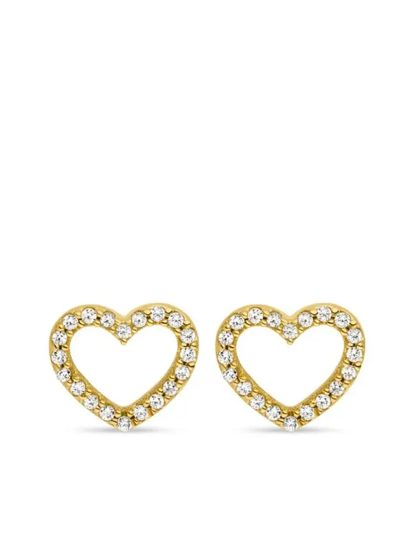 VEYNOU 14kt Yellow Diamond Heart Stud Earrings - Gold