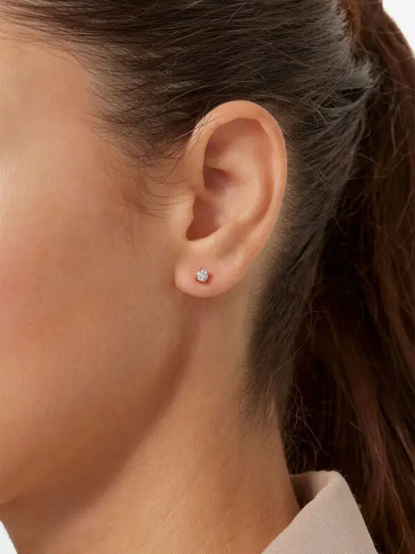 VEYNOU 14kt Rose Gold Diamond Stud Earrings