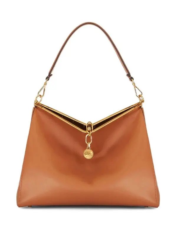 Etro Vela Leather Shoulder Bag - Brown