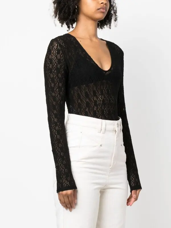 Maje Round-neck Lace Bodysuit