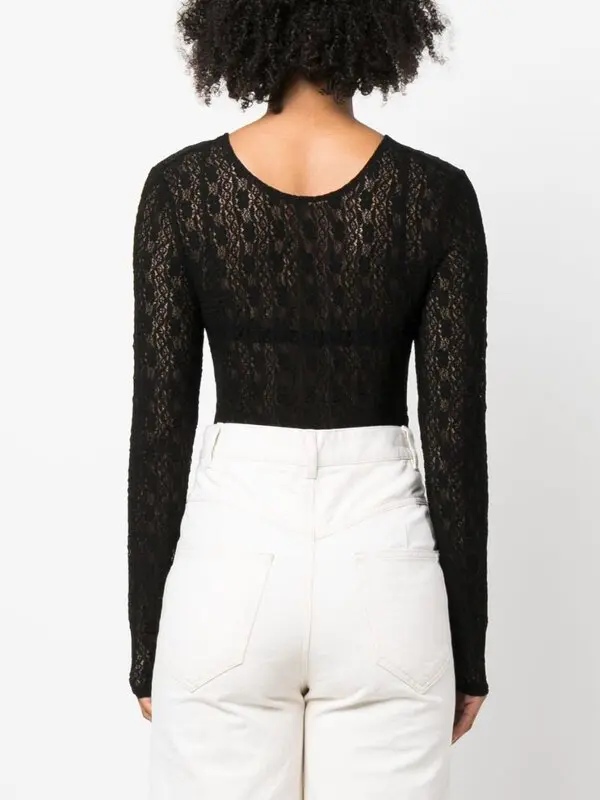 Maje Round-neck Lace Bodysuit