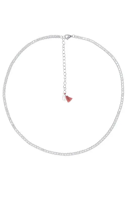 Shashi Diamond Tennis Necklace - Silver