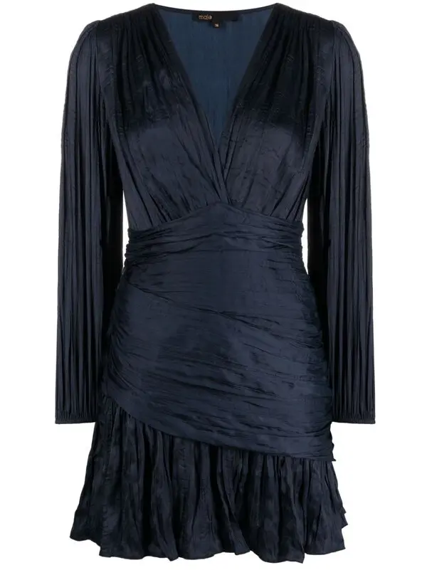 Maje Long-sleeved Draped Minidress