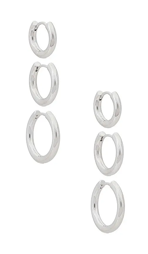 Shashi Triples Hoop Set Of 3 - Silver