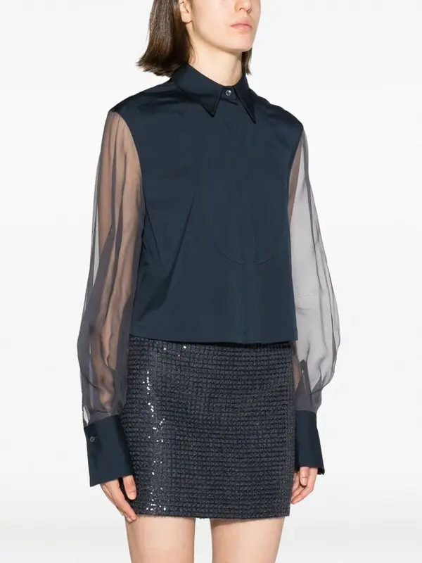 Brunello Cucinelli Sheer-sleeves Shirt
