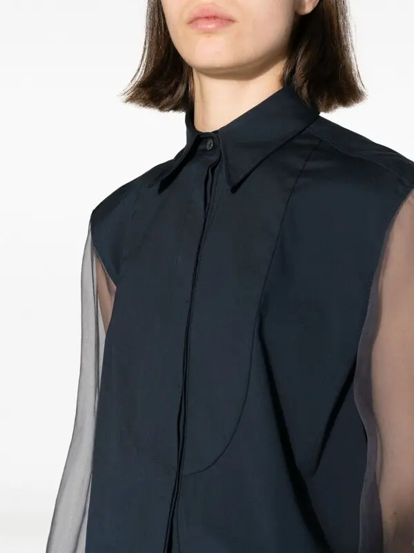 Brunello Cucinelli Sheer-sleeves Shirt