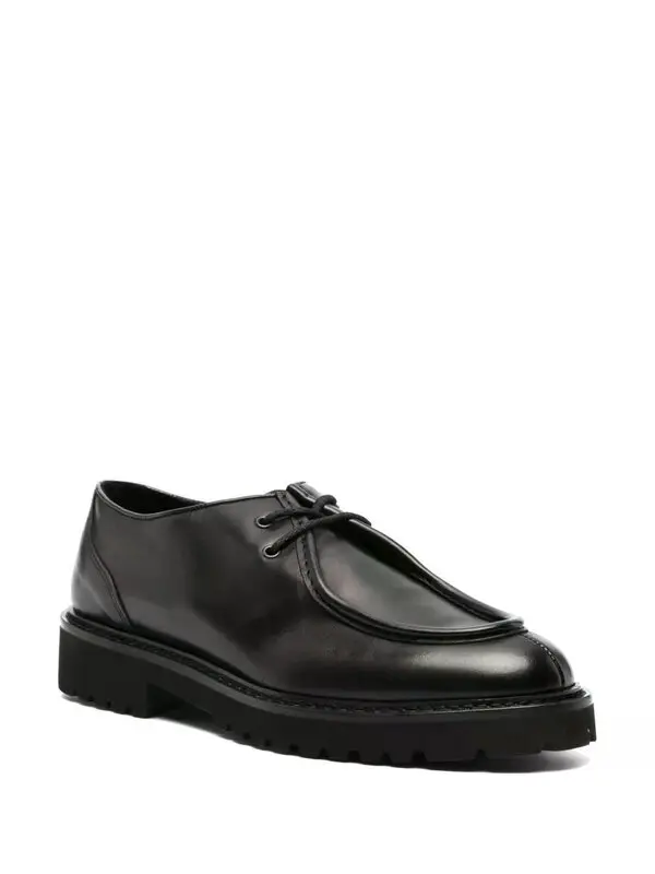 DOUCAL'S Leather Derby Shoes - Black
