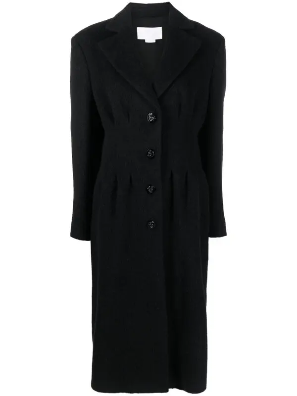GENNY Pleat-detail Single Breasted Coat