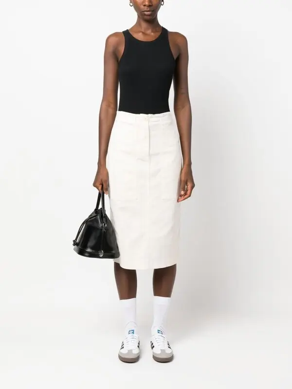NUDE High-waisted Midi Skirt