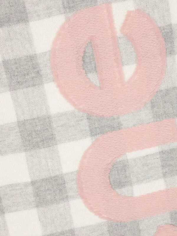 Acne Studios Logo-patch Checked Wool Scarf - Grey