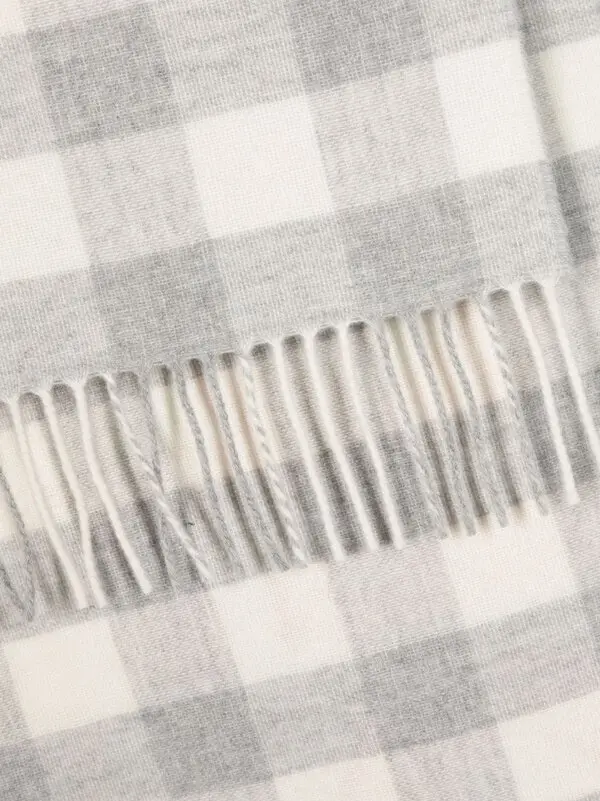 Acne Studios Logo-patch Checked Wool Scarf - Grey