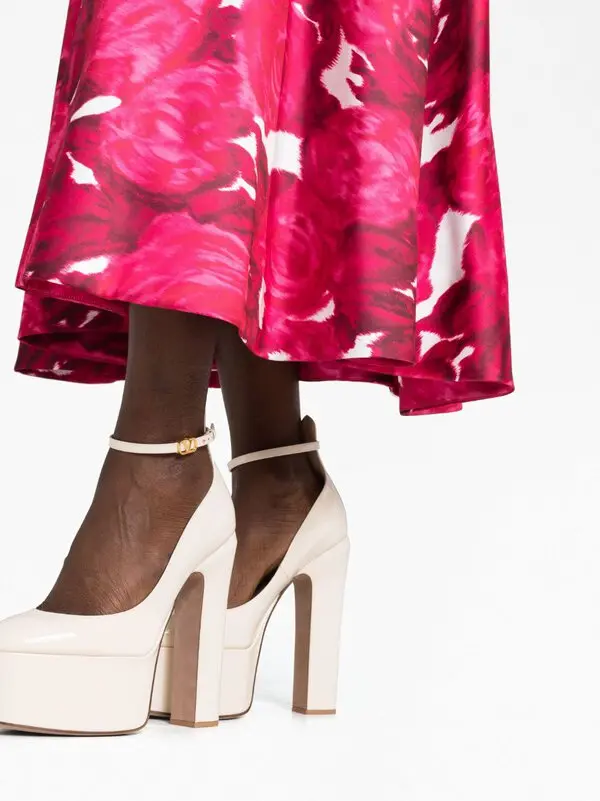 Valentino Garavani Rose-print Midi Skirt