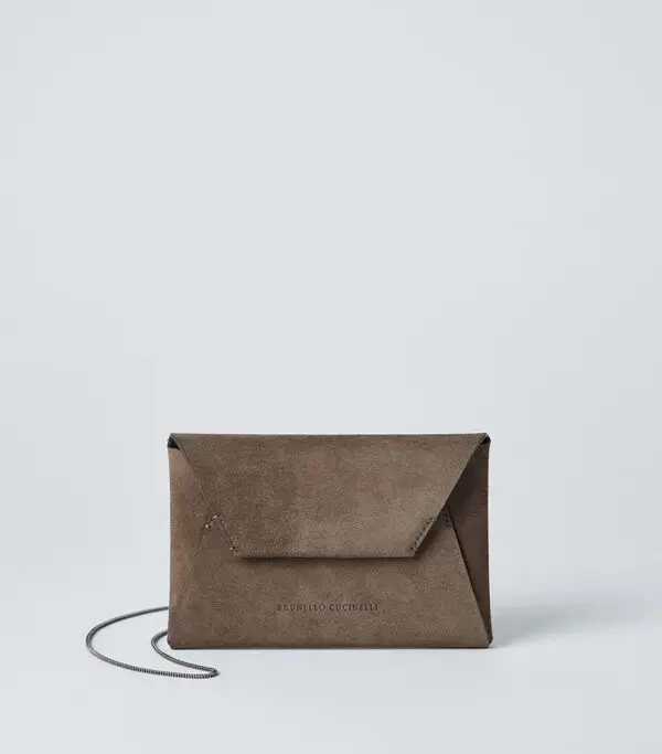 Brunello Cucinelli Suede Envelope Shoulder Bag