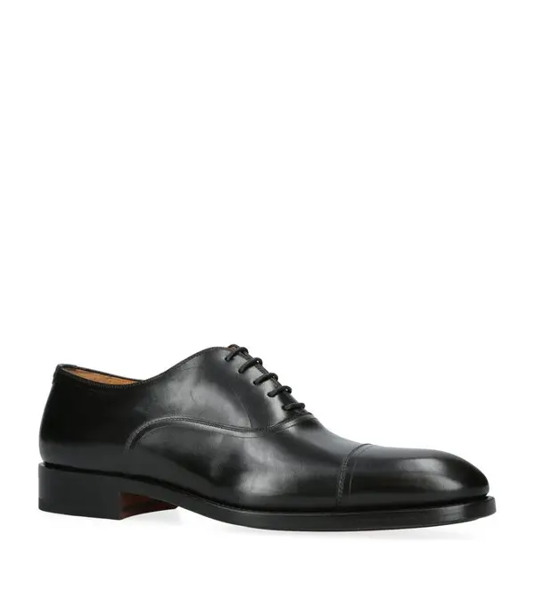 Magnanni Leather Flex Oxford Shoes - Black