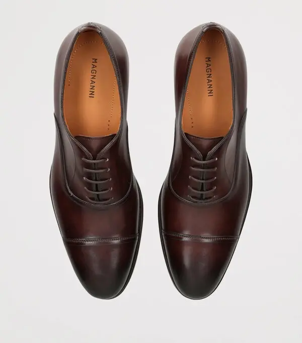 Magnanni Leather Oxford Shoes - Brown