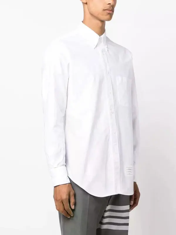 Thom Browne Oxford Grosgrain Placket Shirt - White