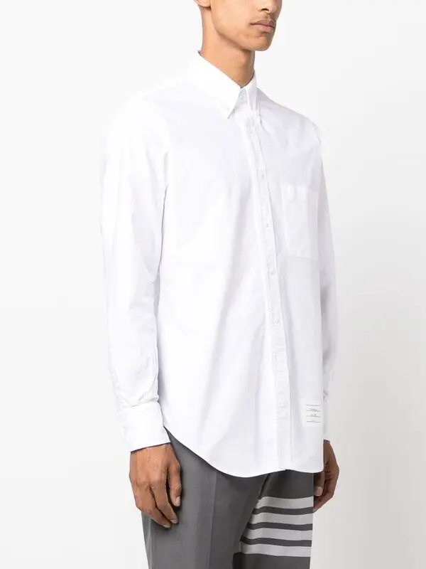 Thom Browne Oxford Grosgrain Placket Shirt - White