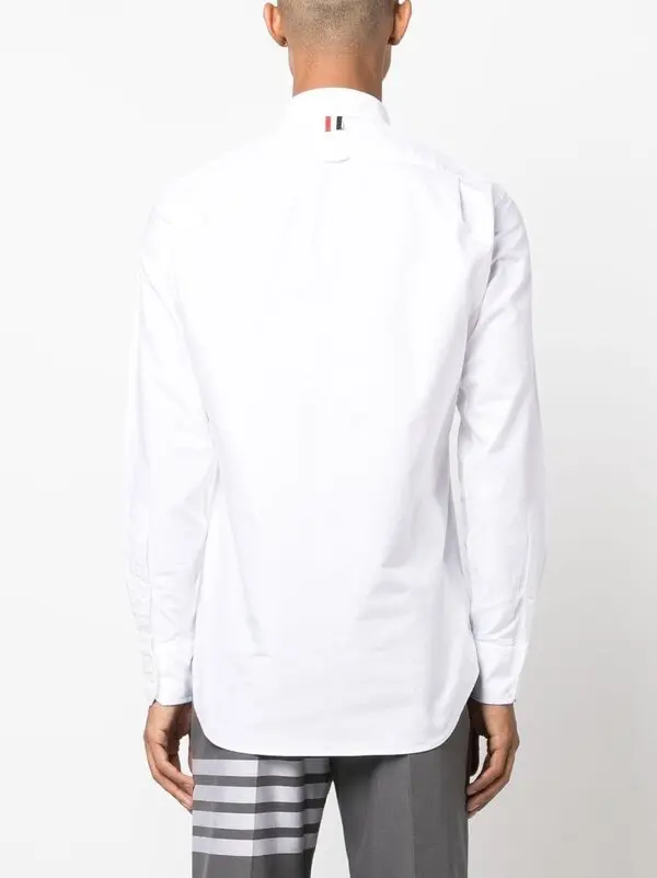 Thom Browne Oxford Grosgrain Placket Shirt - White
