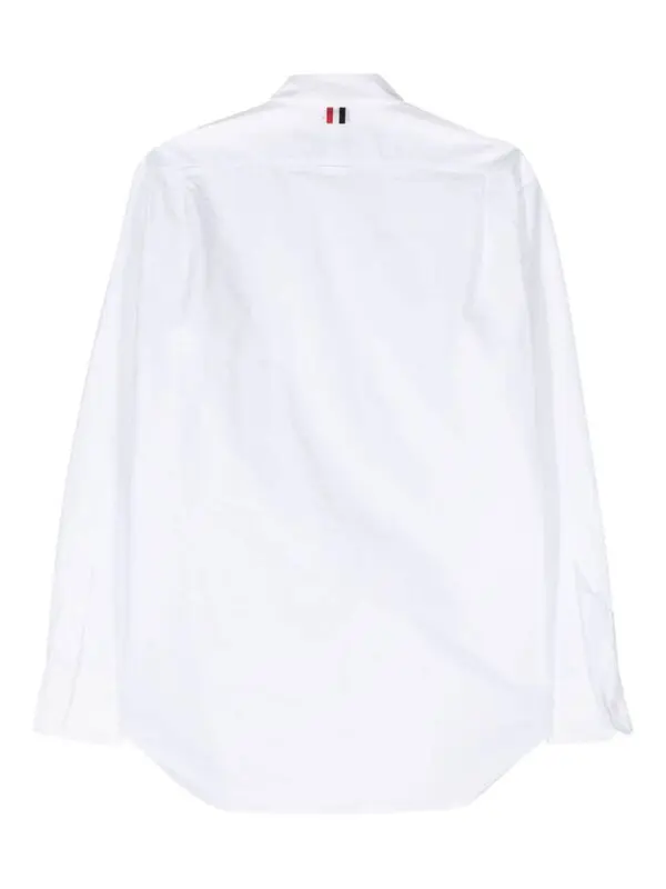 Thom Browne Logo-patch Cotton Shirt - White