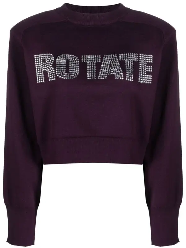 Remain Birger Christensen Rhinestone-embellished Logo-appliqué Sweatshirt - Purple