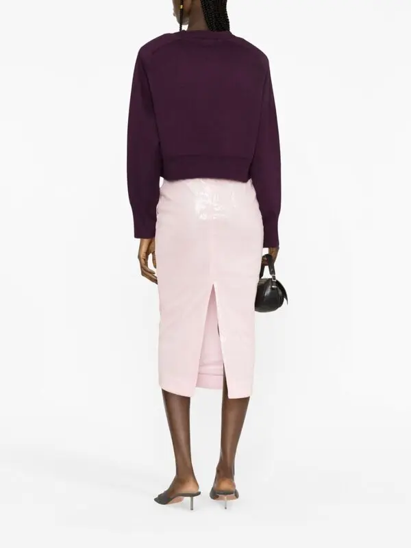 ROTATE BY BIRGER CHRISTENSEN Rhinestone-embellished Logo-appliqué Sweatshirt - Purple