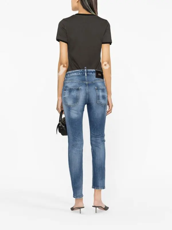 Dsquared2 Tapered Jeans With Logo Patch