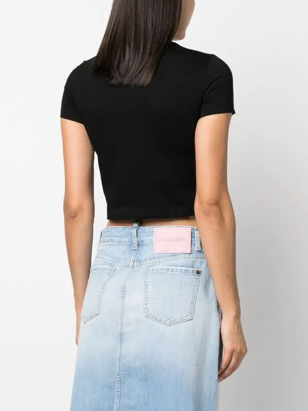 Dsquared2 Cropped Pac-man Graphic T-shirt