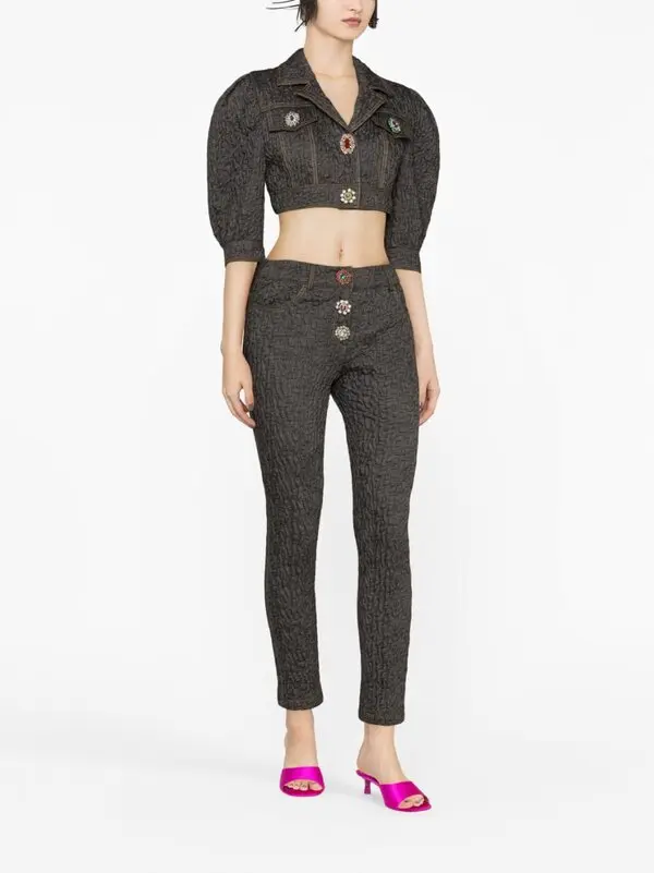 Moschino Textured Cropped Trousers