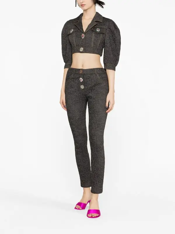 Moschino Textured Cropped Trousers