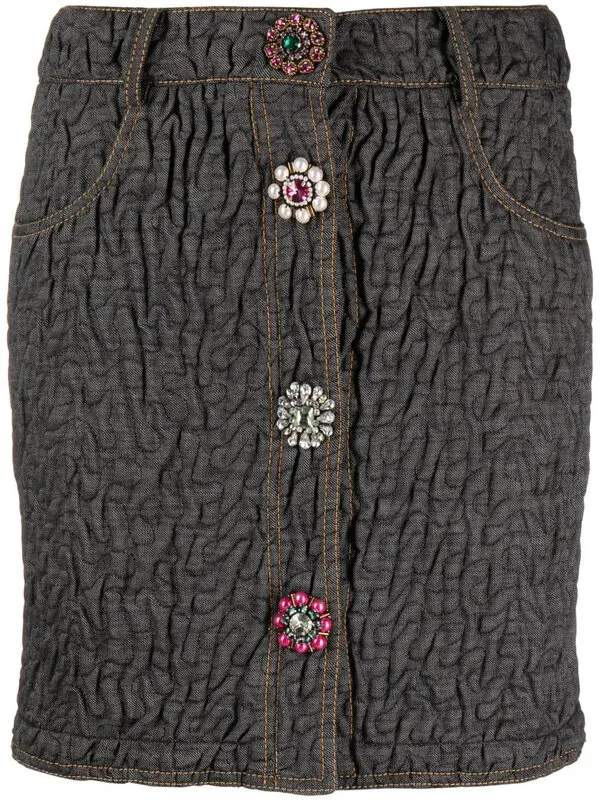 Moschino Textured Fitted Skirt - Black