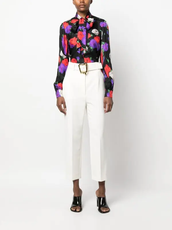 Moschino Floral-print Silk Blouse