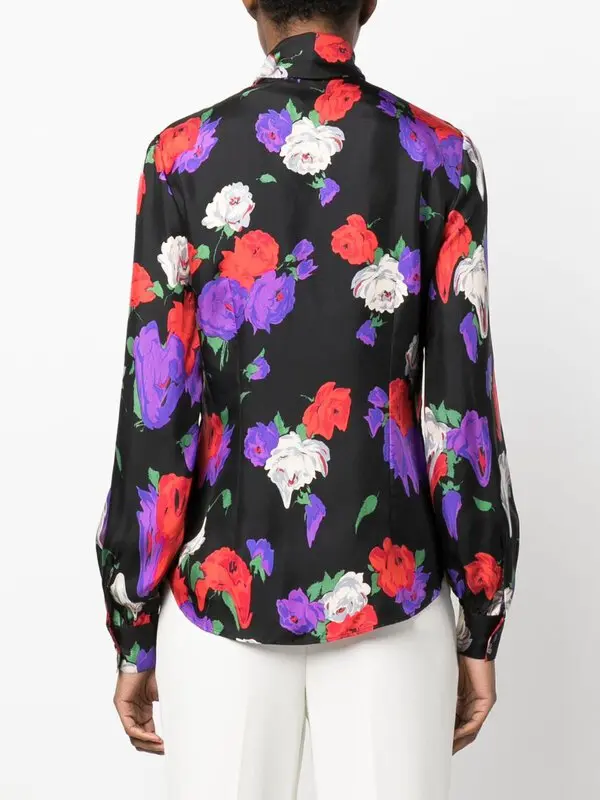 Moschino Floral-print Silk Blouse
