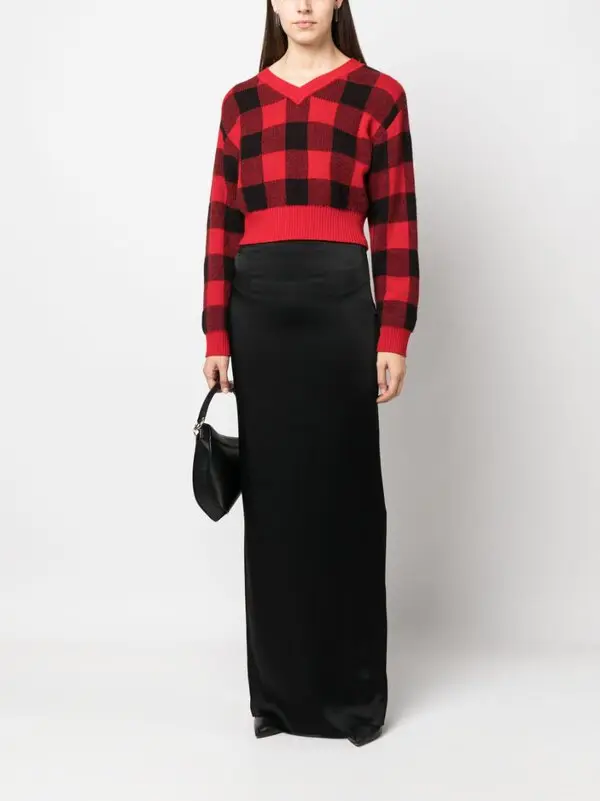 Moschino Check-pattern Wool-blend Jumper