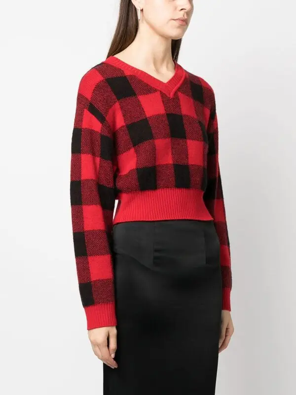 Moschino Check-pattern Wool-blend Jumper