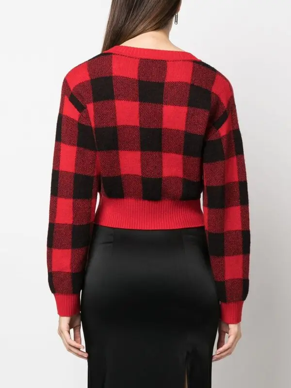 Moschino Check-pattern Wool-blend Jumper