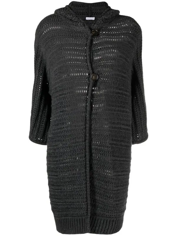 Brunello Cucinelli Hooded Midi Cardigen-coat