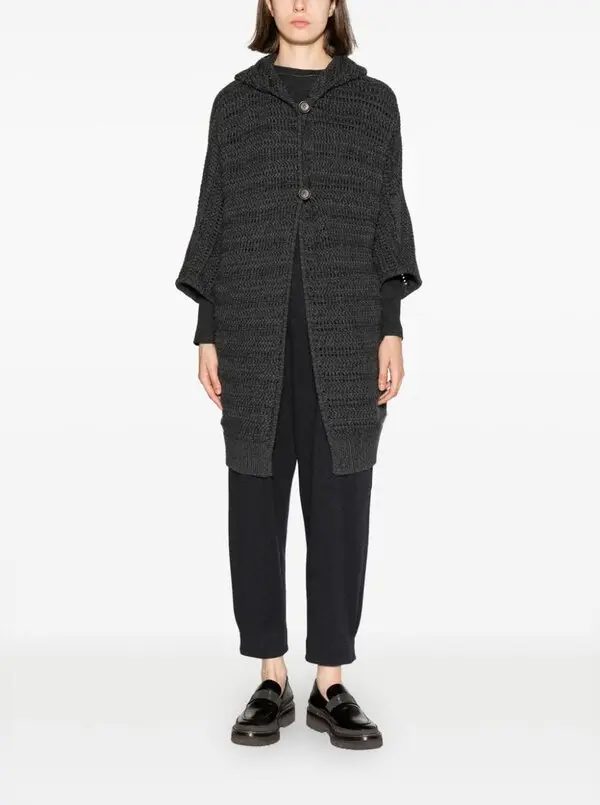 Brunello Cucinelli Hooded Midi Cardigen-coat