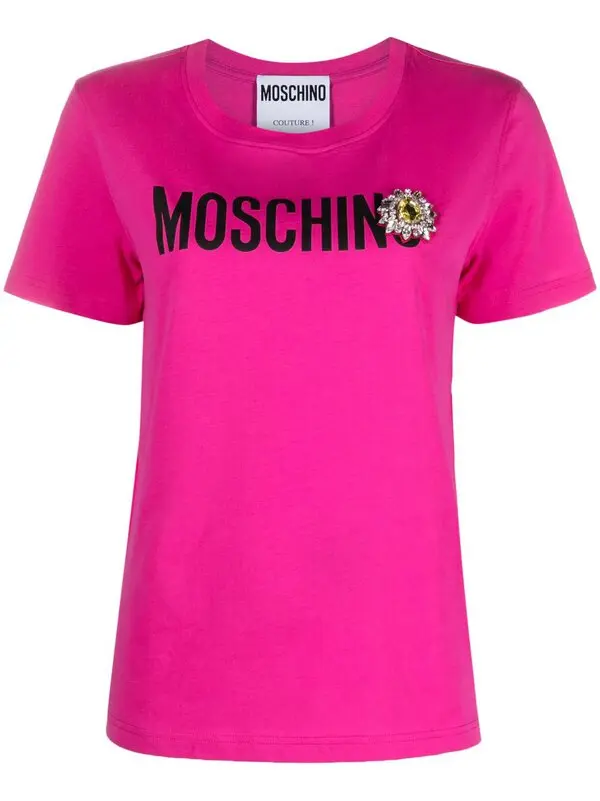 Moschino Brooch Detail Logo T-shirt