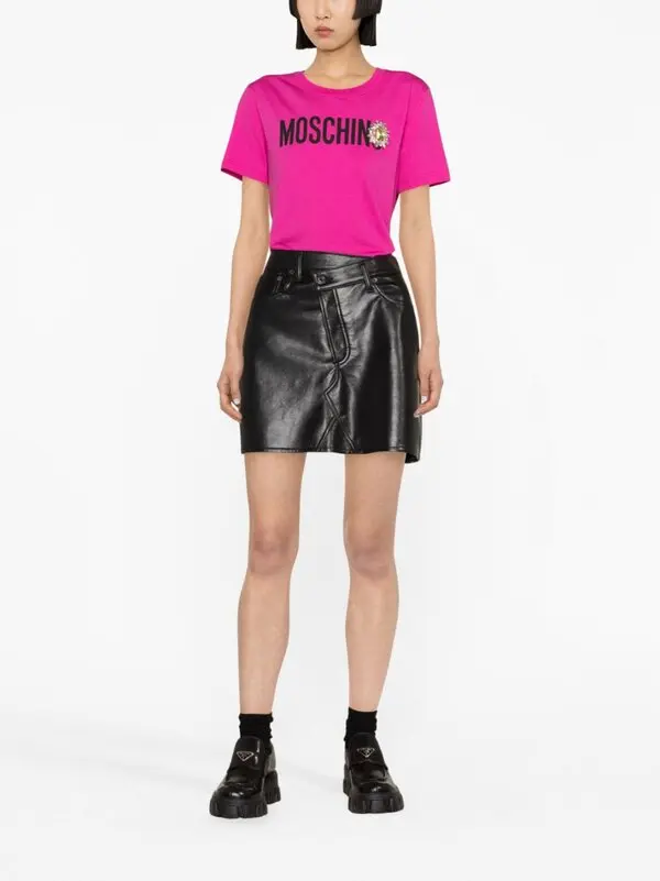 Moschino Brooch Detail Logo T-shirt