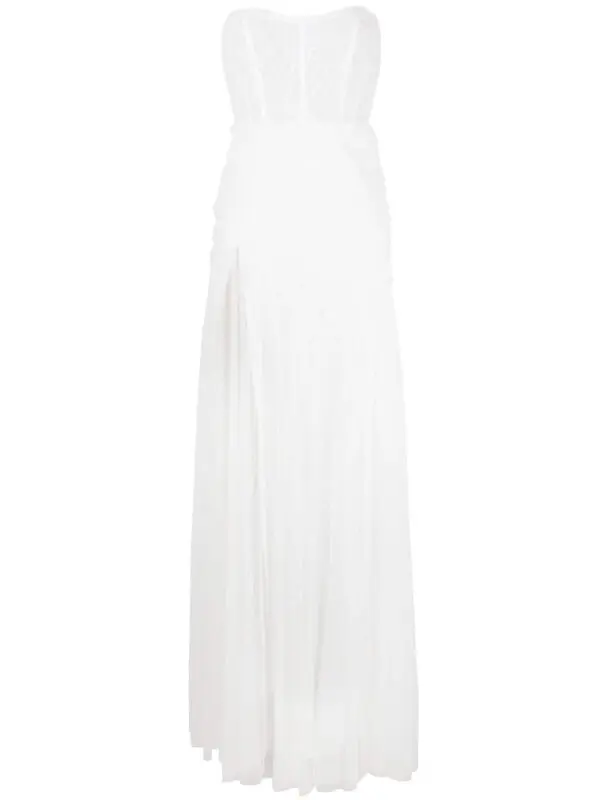 ANA RADU Corset-style Draped Maxi Dress - White