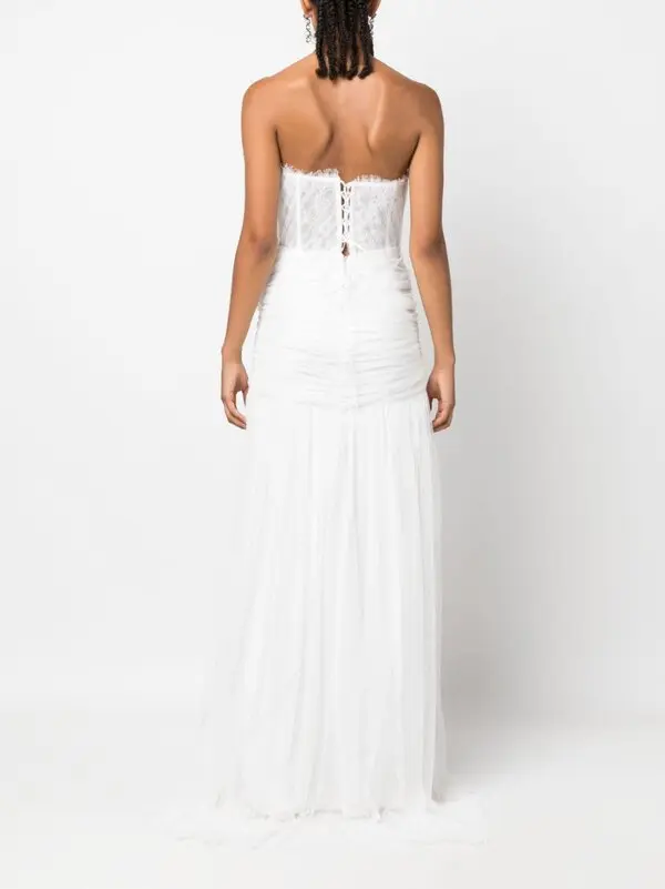 ANA RADU Corset-style Draped Maxi Dress - White