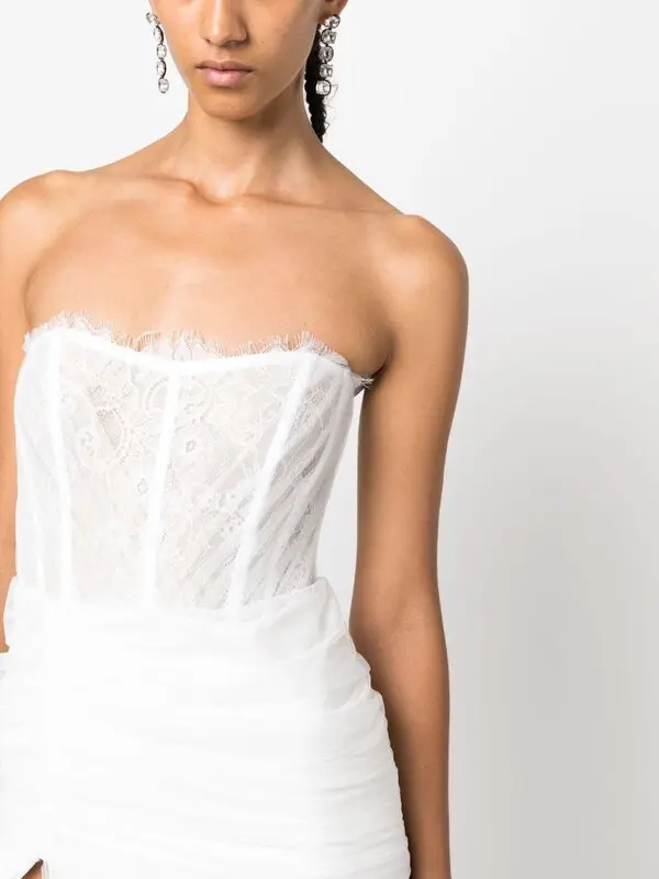 ANA RADU Corset-style Draped Maxi Dress - White