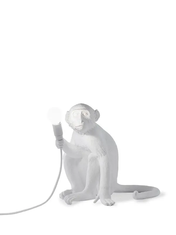 SELETTI Monkey Sitting Lamp - White