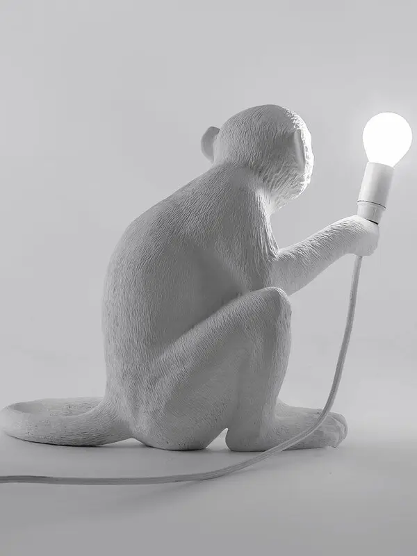 SELETTI Monkey Sitting Lamp - White