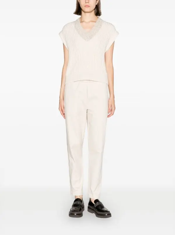 Brunello Cucinelli Sequin-embellished Knitted Top